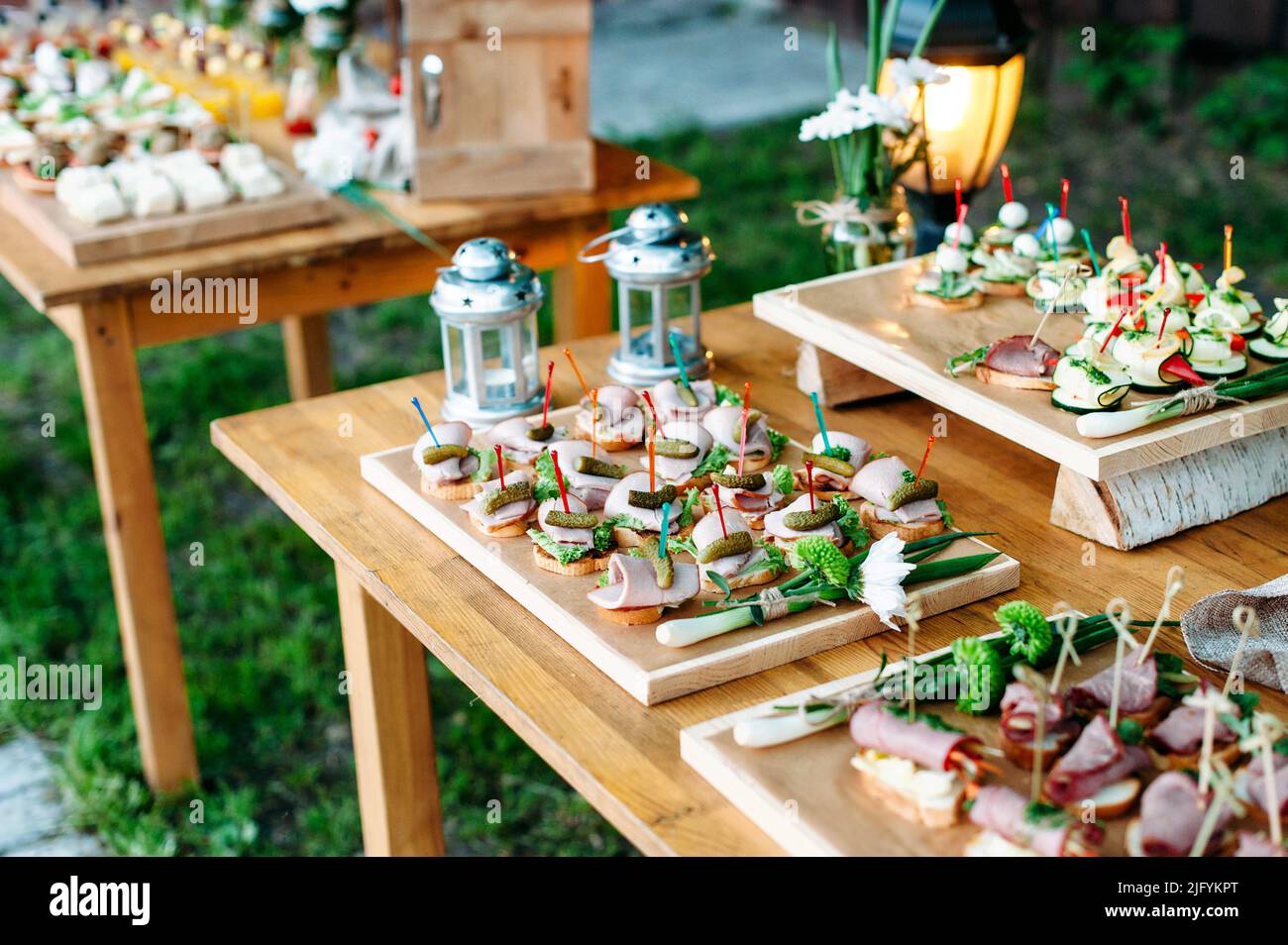 Party food table hi-res stock photography and images - Alamy