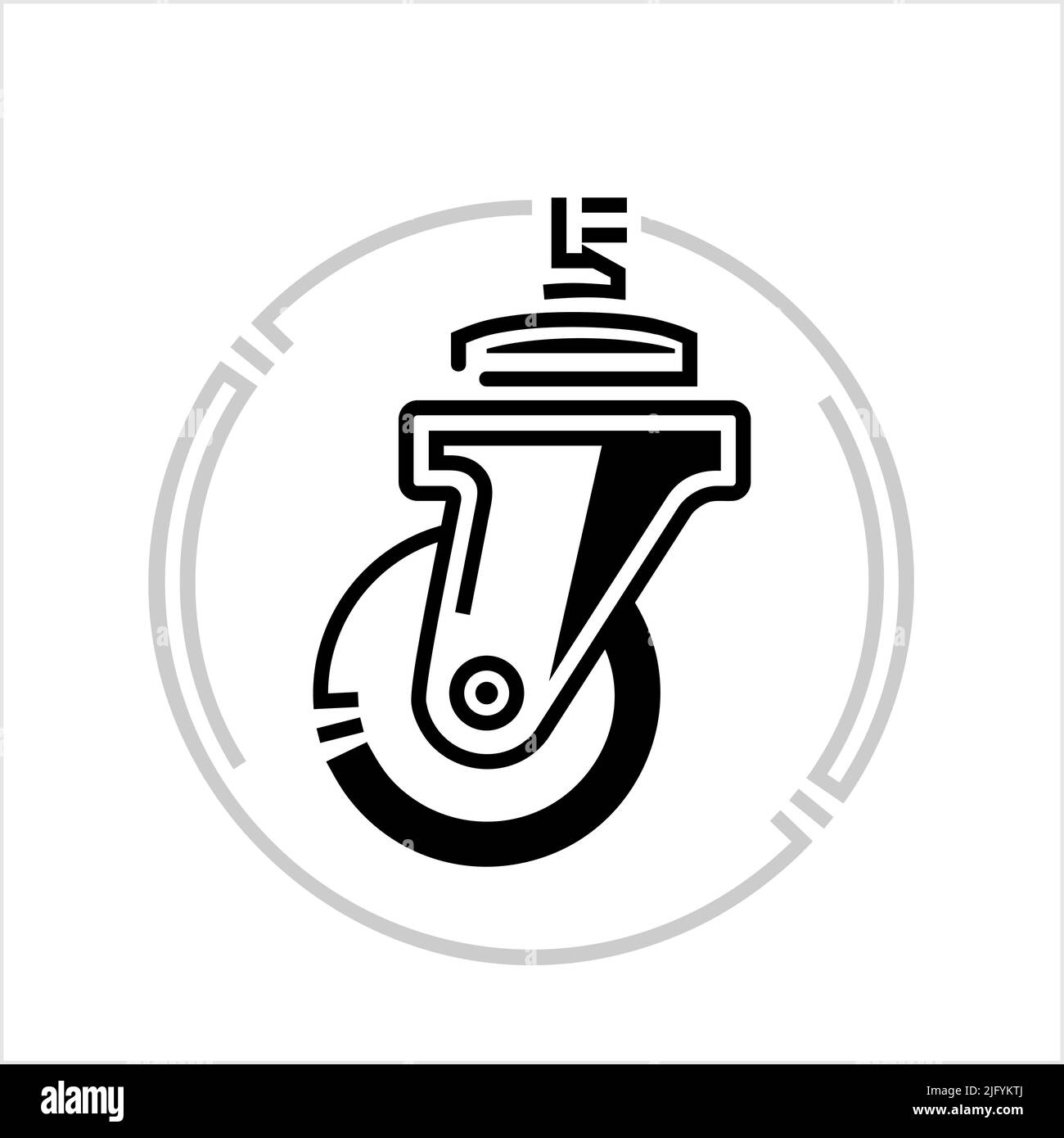 Caster Wheel Icon Vector Art Illustration Stock Vector Image & Art - Alamy