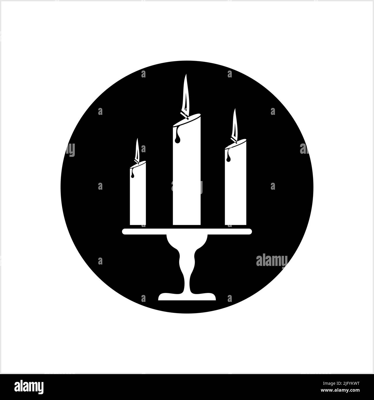 Candle Icon, Lit Candle Icon Vector Art Illustration Stock Vector Image ...