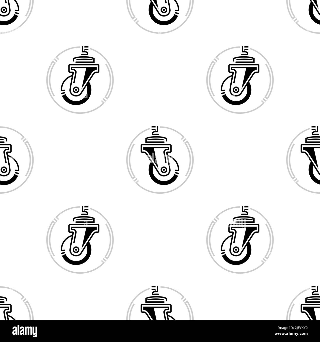 Caster Wheel Icon Seamless Pattern Vector Art Illustration Stock Vector ...