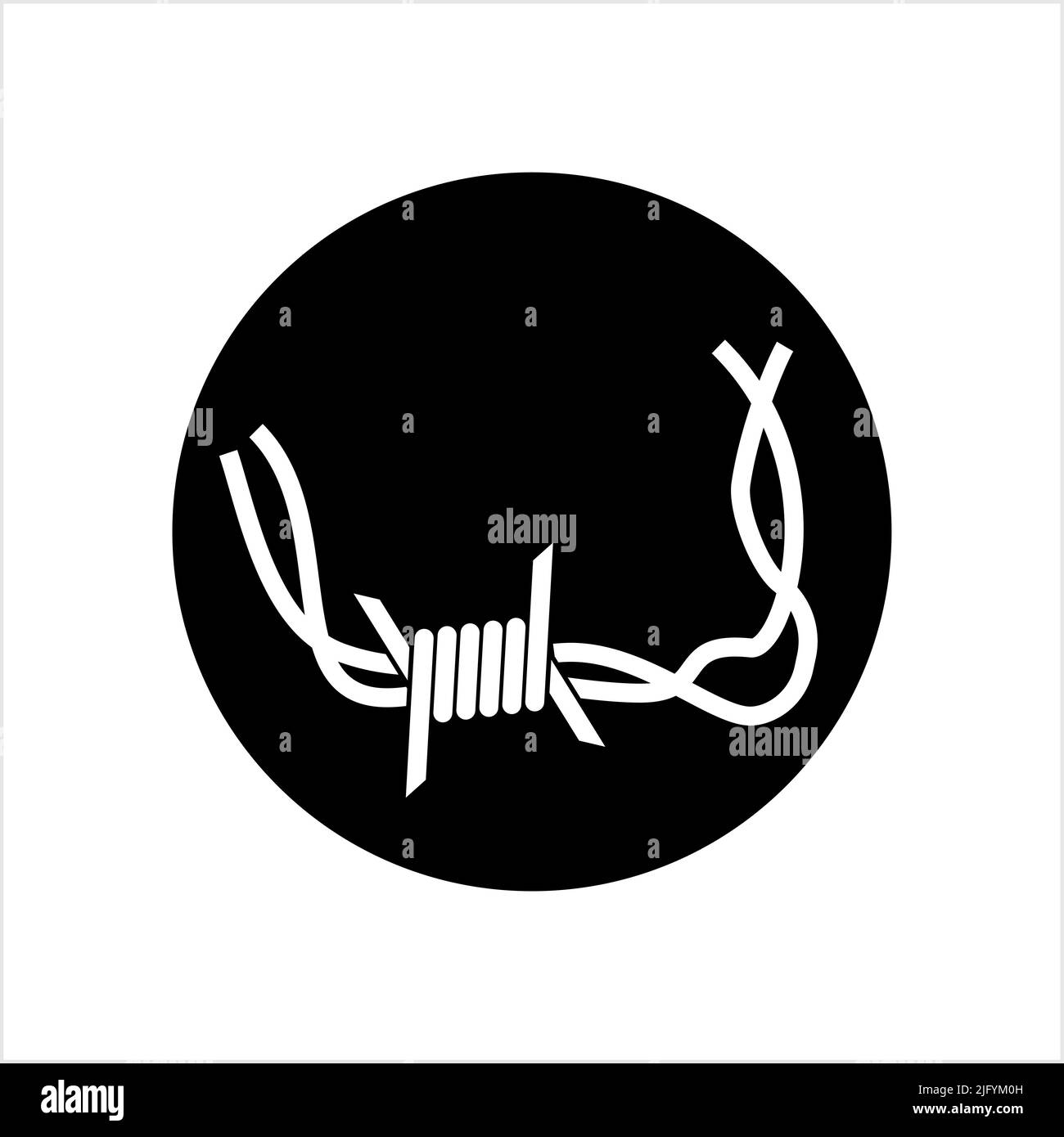 Barbed Wire Icon, Sharp Barbed Wire Vector Art Illustration Stock ...