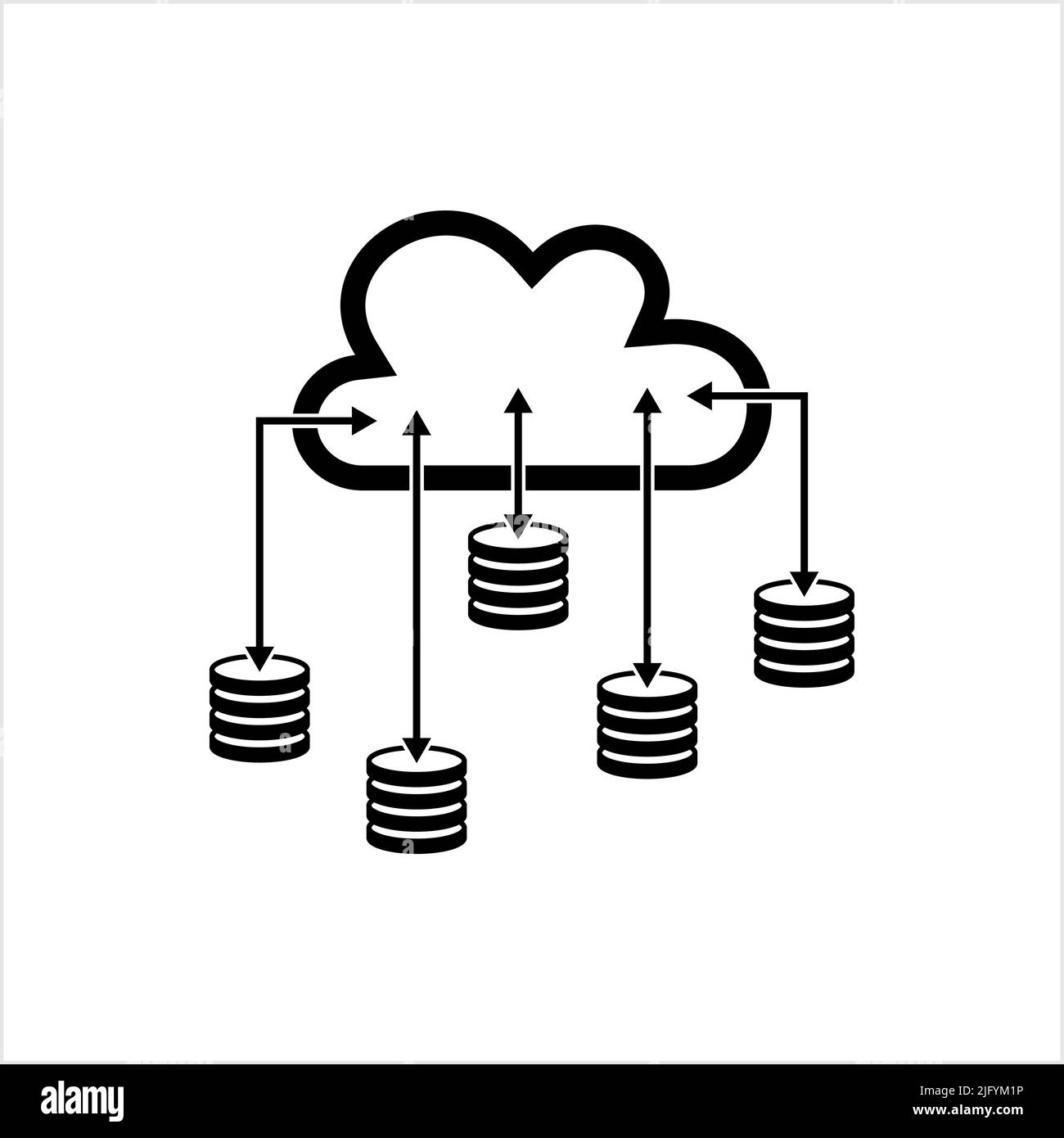 Cloud Database Icon, Data Base Icon Vector Art Illustration Stock Vector Image & Art - Alamy