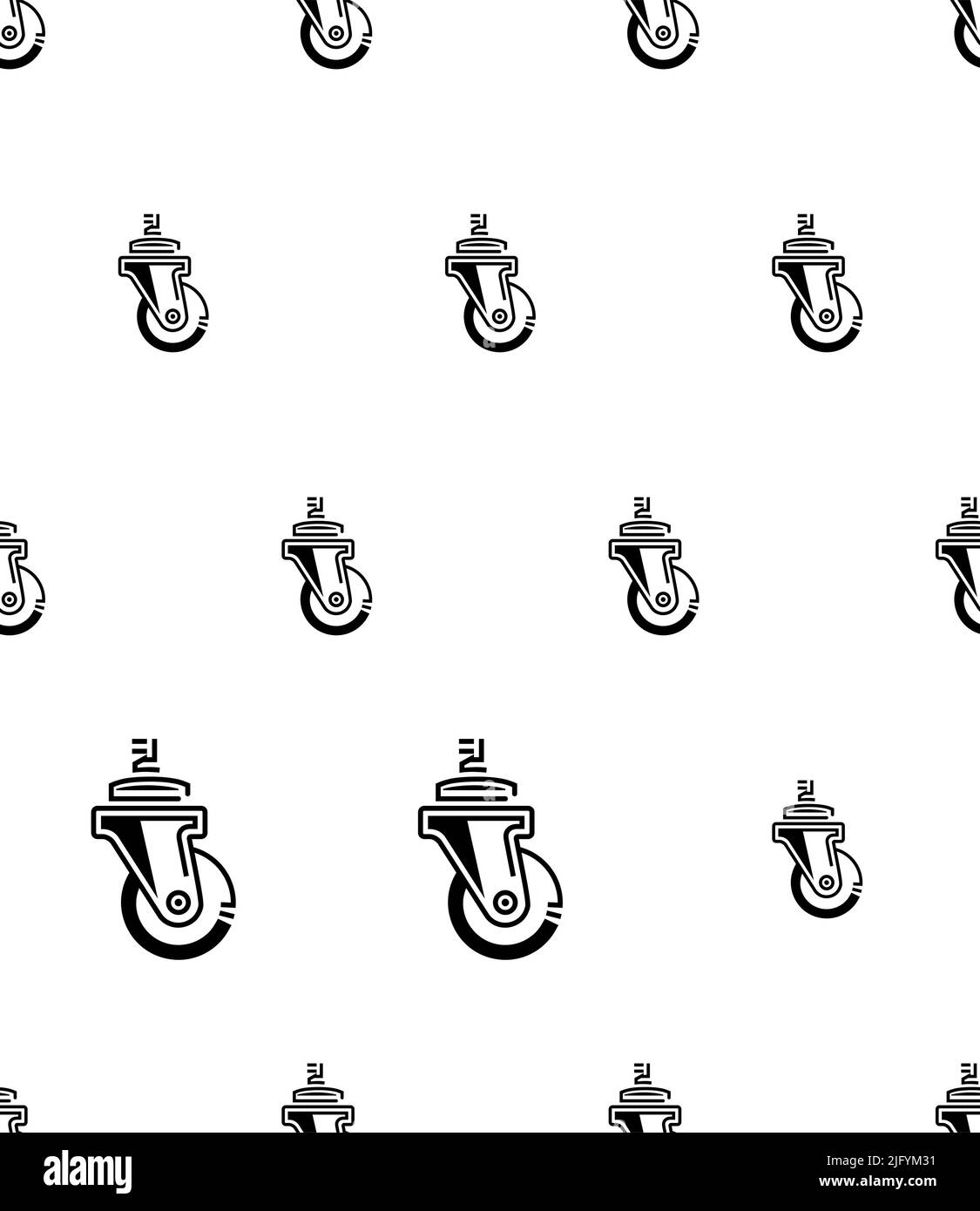 Caster Wheel Icon Seamless Pattern Vector Art Illustration Stock Vector ...