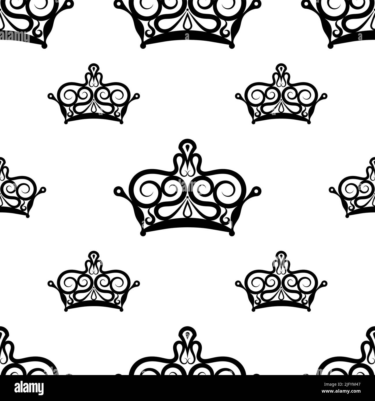 Crown Icon Seamless Pattern, Crown Vector Art Illustration Stock Vector ...