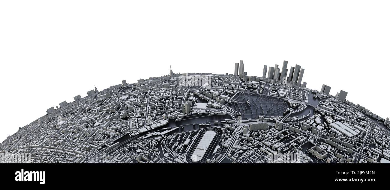 City on small planet. Architecture concept Stock Photo - Alamy