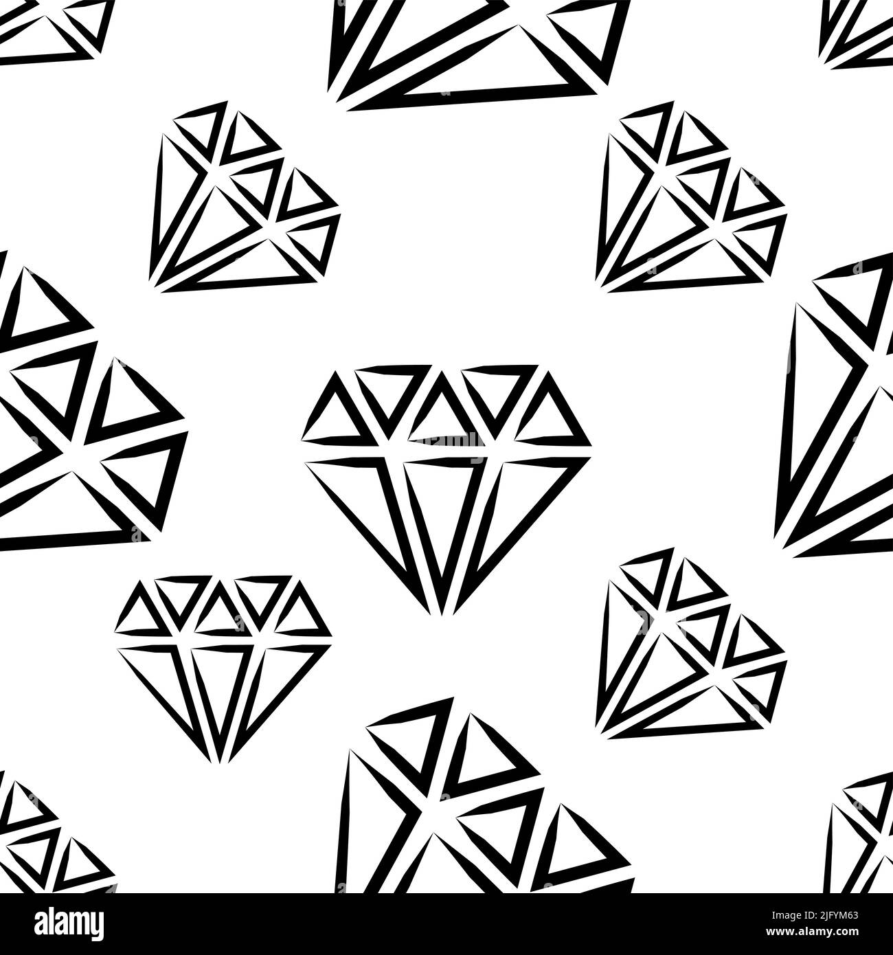 Diamond Icon, Diamond Cut Seamless Pattern Vector Art Illustration ...