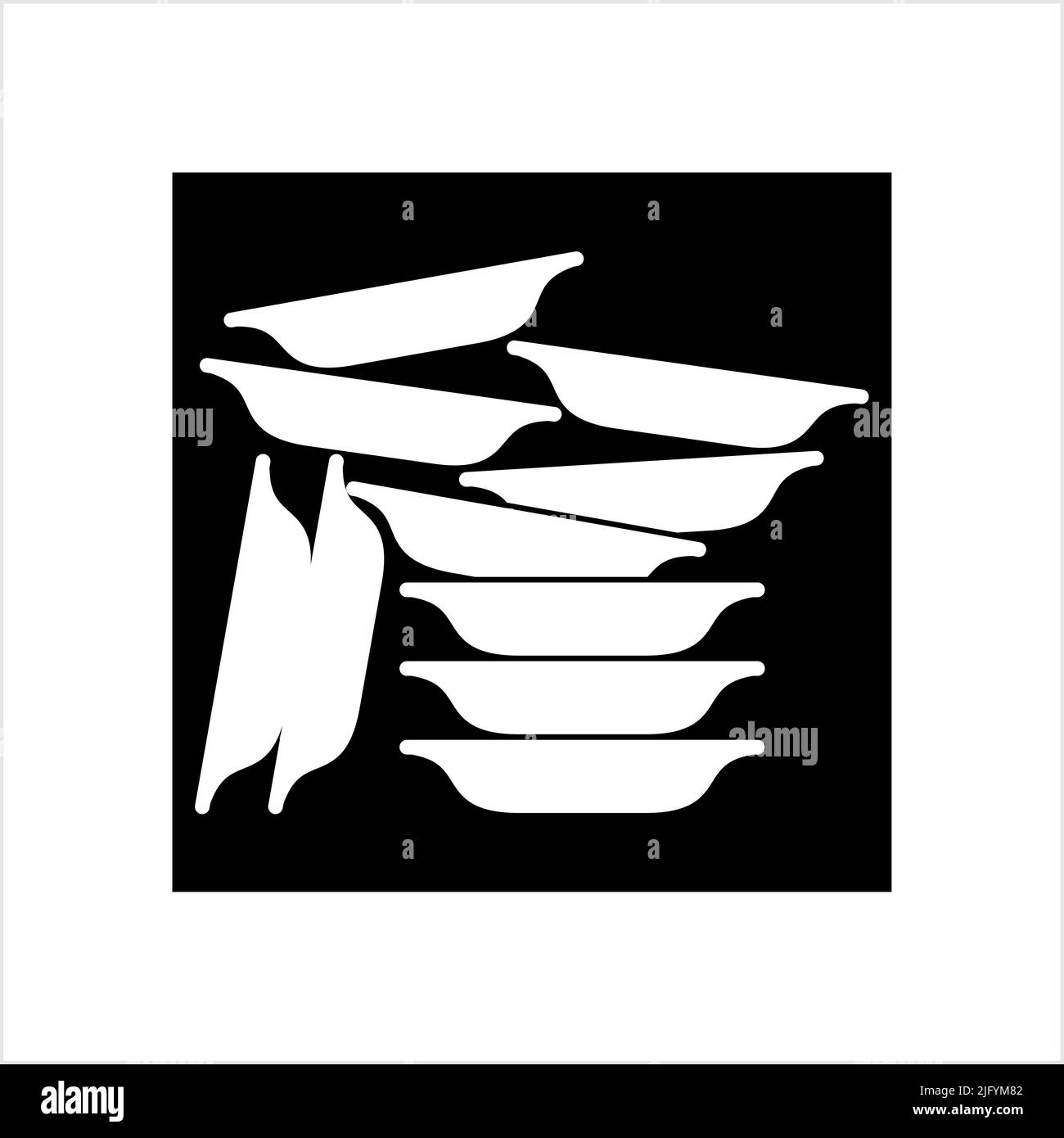 Stack Of Food Plates Icon Vector Art Illustration Stock Vector Image ...