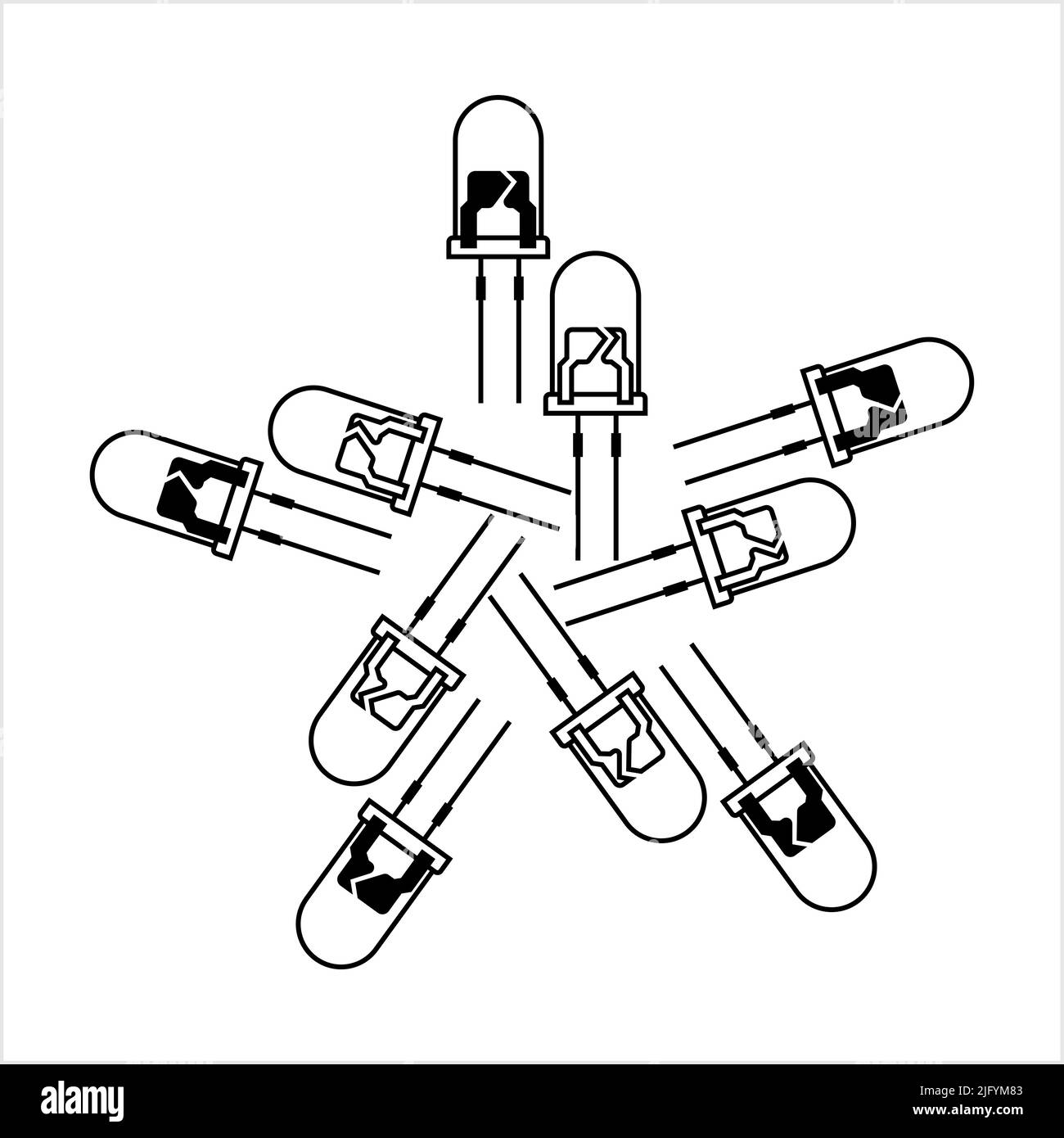 Led Icon, Light Emitting Diode Vector Art Illustration Stock Vector ...