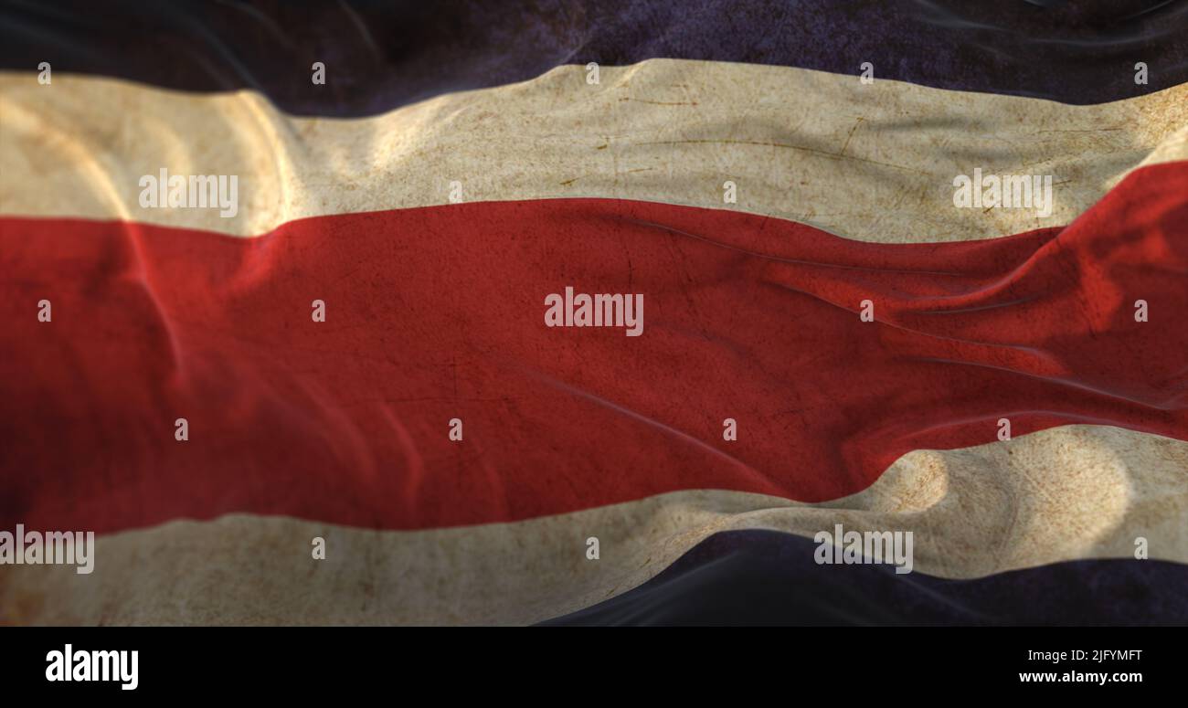 Old Costa Rica Flag waving at wind Stock Photo - Alamy