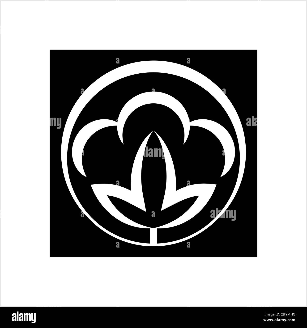 Cotton Flower Icon, Cotton Ball, Cotton Fiber Vector Art Illustration ...