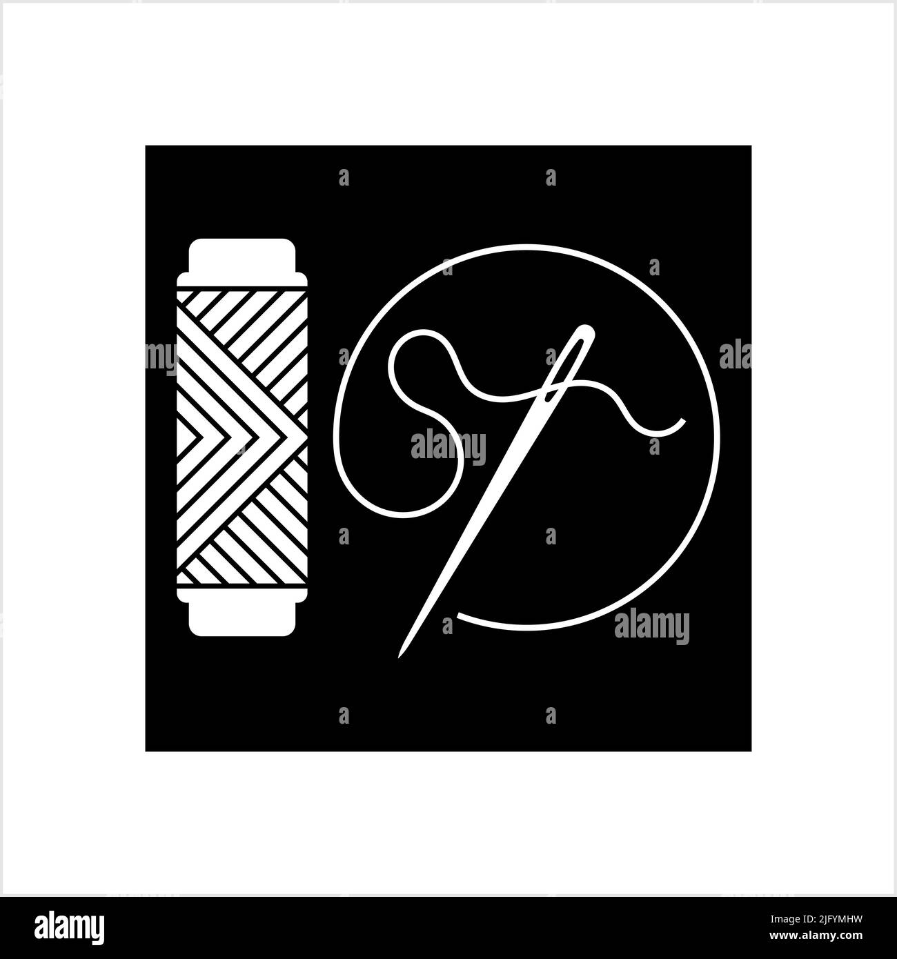 Thread Reel Needle Icon, Sewing Needle Thread Reel Vector Art ...