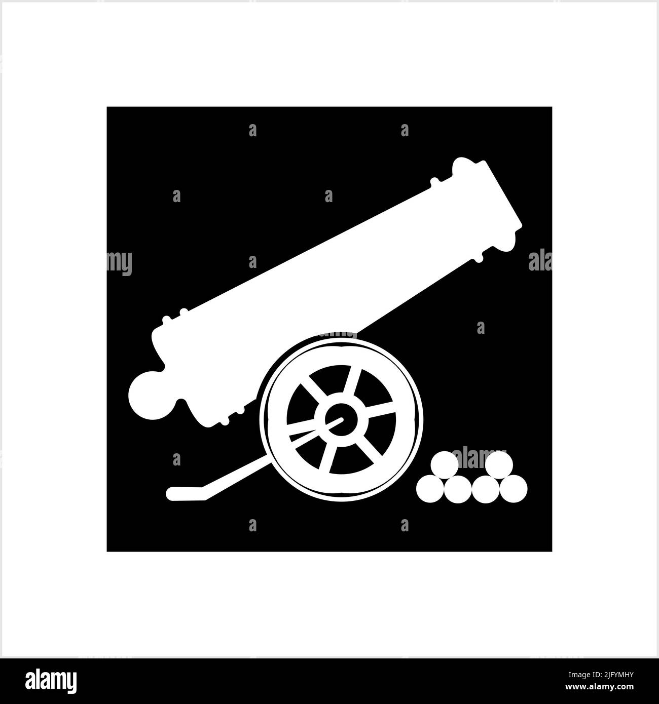 Cannon Icon, Weapon Icon, Old Style Vector Art Illustration Stock ...