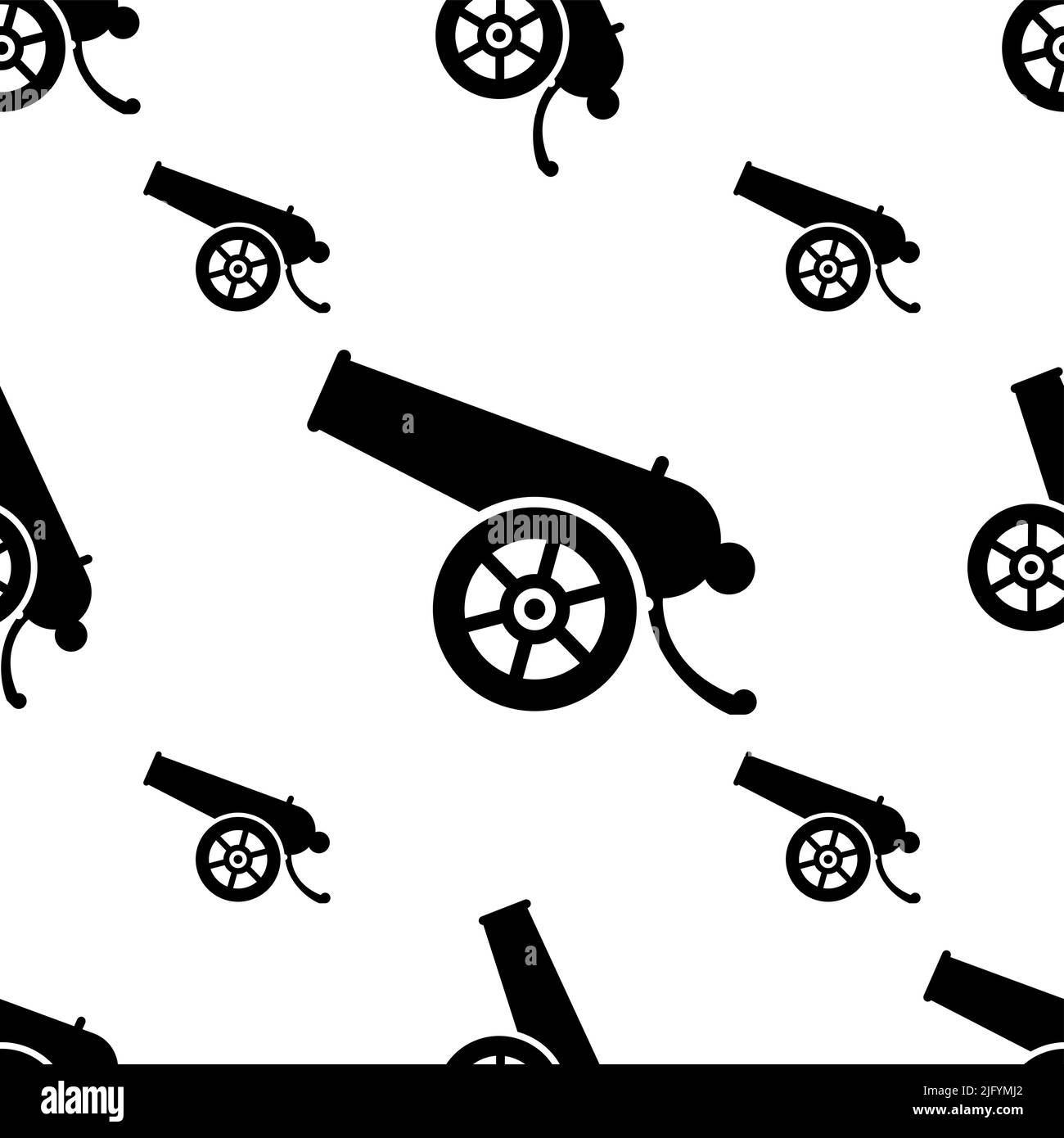 Cannon Icon Seamless Pattern, Weapon Icon, Old Style Vector Art ...