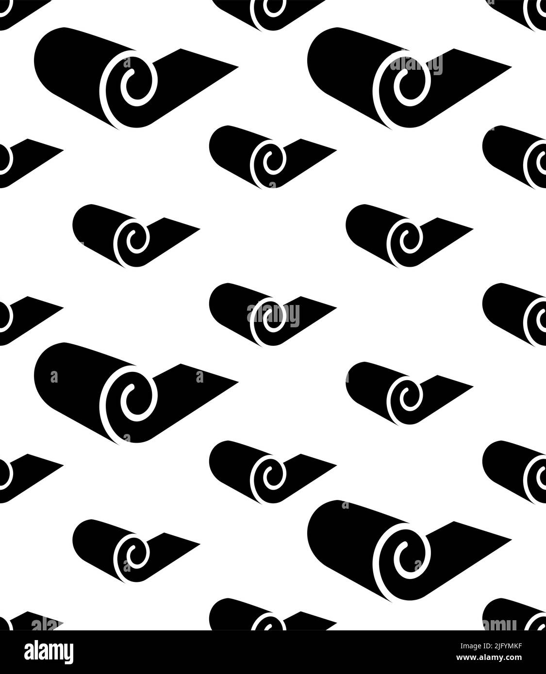 Roll Icon Seamless Pattern, Mat, Rug, Carpet Or Paper Roll Icon Of ...