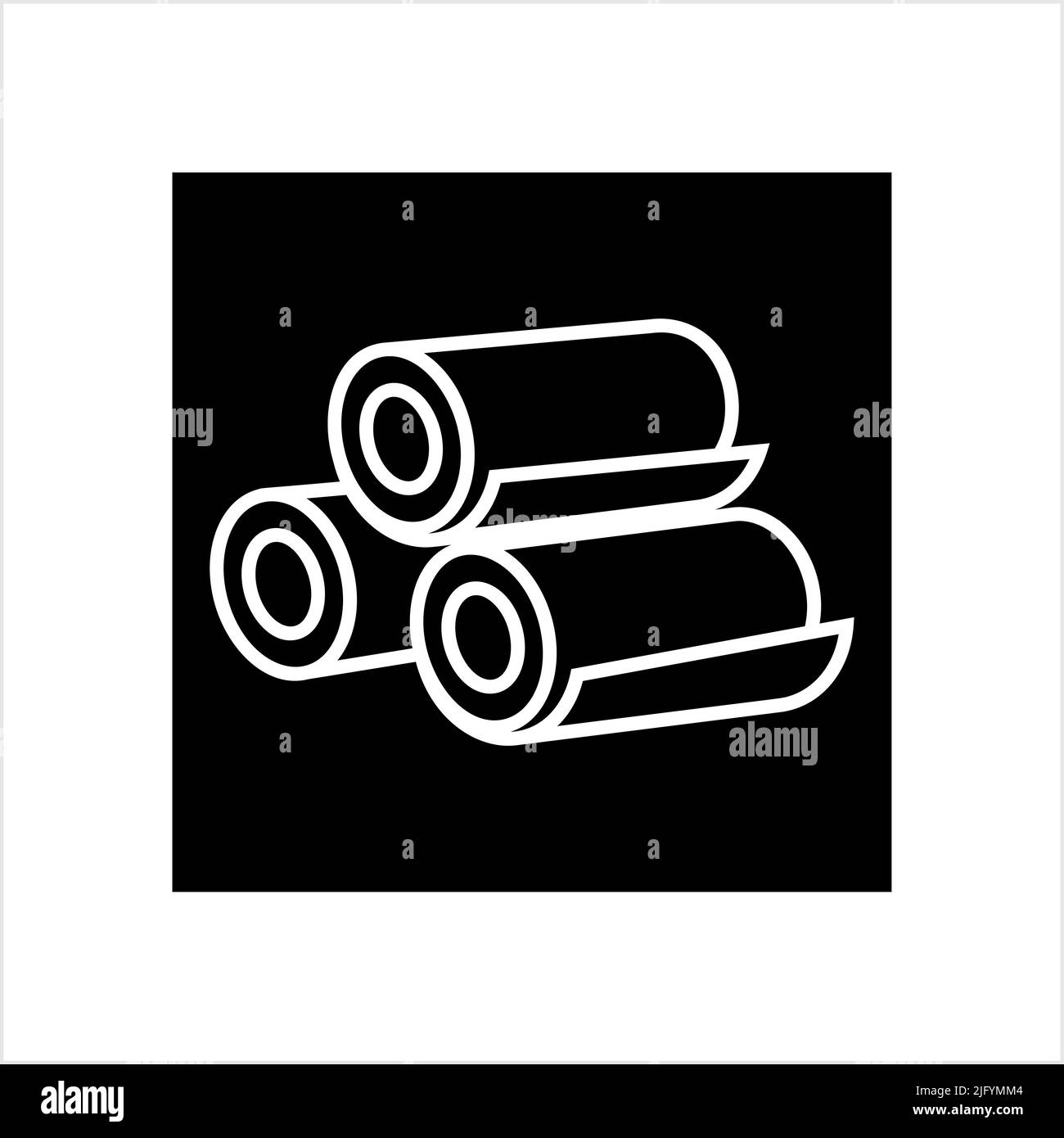 Roll Icon, Mat, Rug, Carpet Or Paper Roll Icon Of Anything Vector Art ...