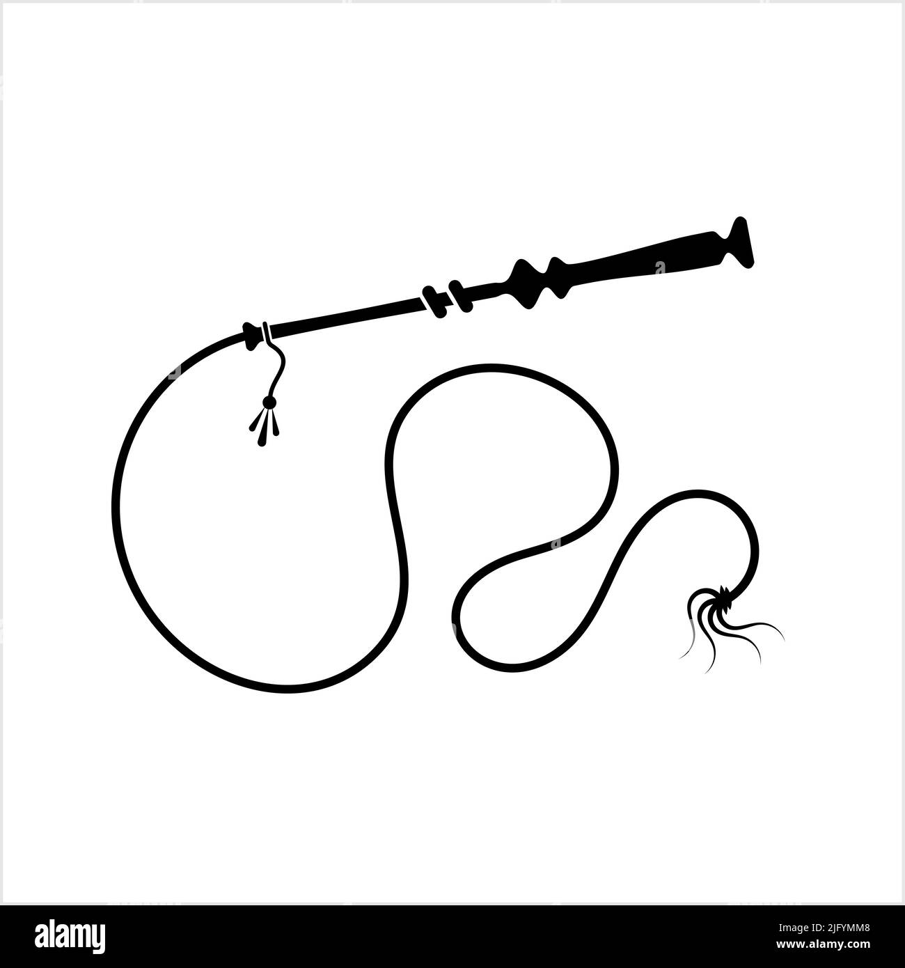 Whip Icon, Riding Whip Icon Vector Art Illustration Stock Vector Image ...