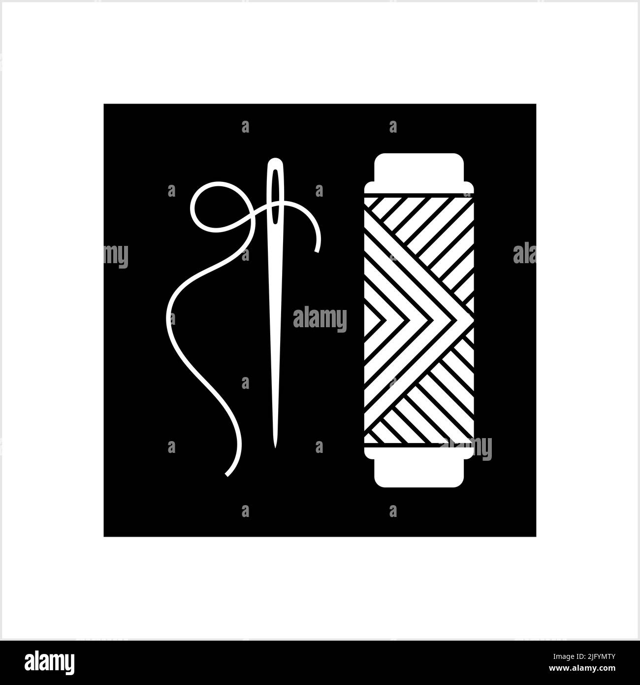 Thread Reel Needle Icon, Sewing Needle Thread Reel Vector Art ...