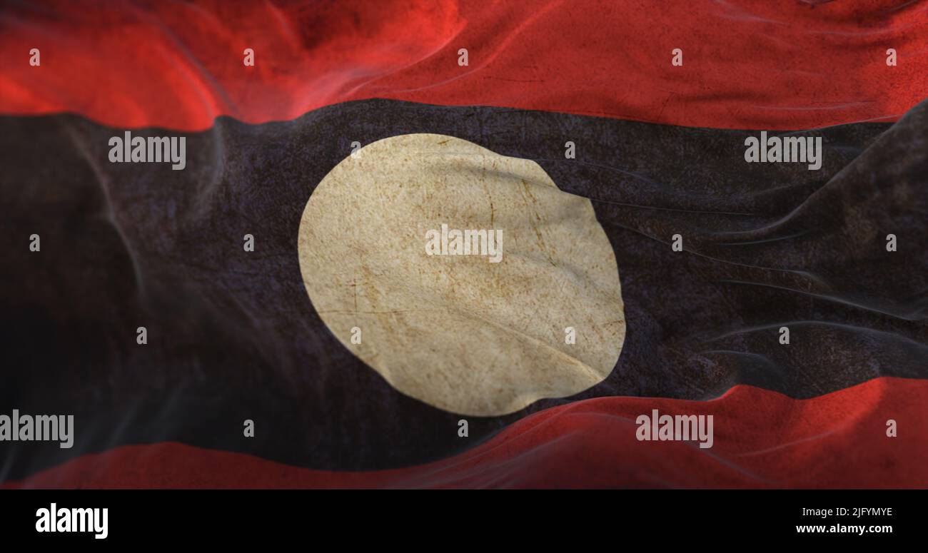 Old Laos Flag waving at wind Stock Photo - Alamy