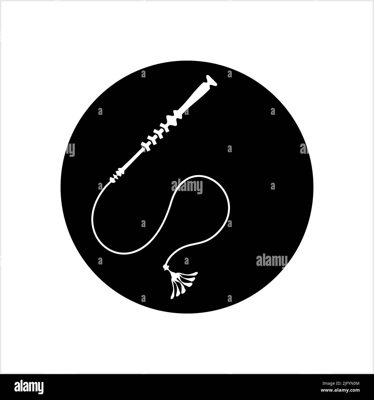 Whip Icon, Riding Whip Icon Vector Art Illustration Stock Vector Image ...