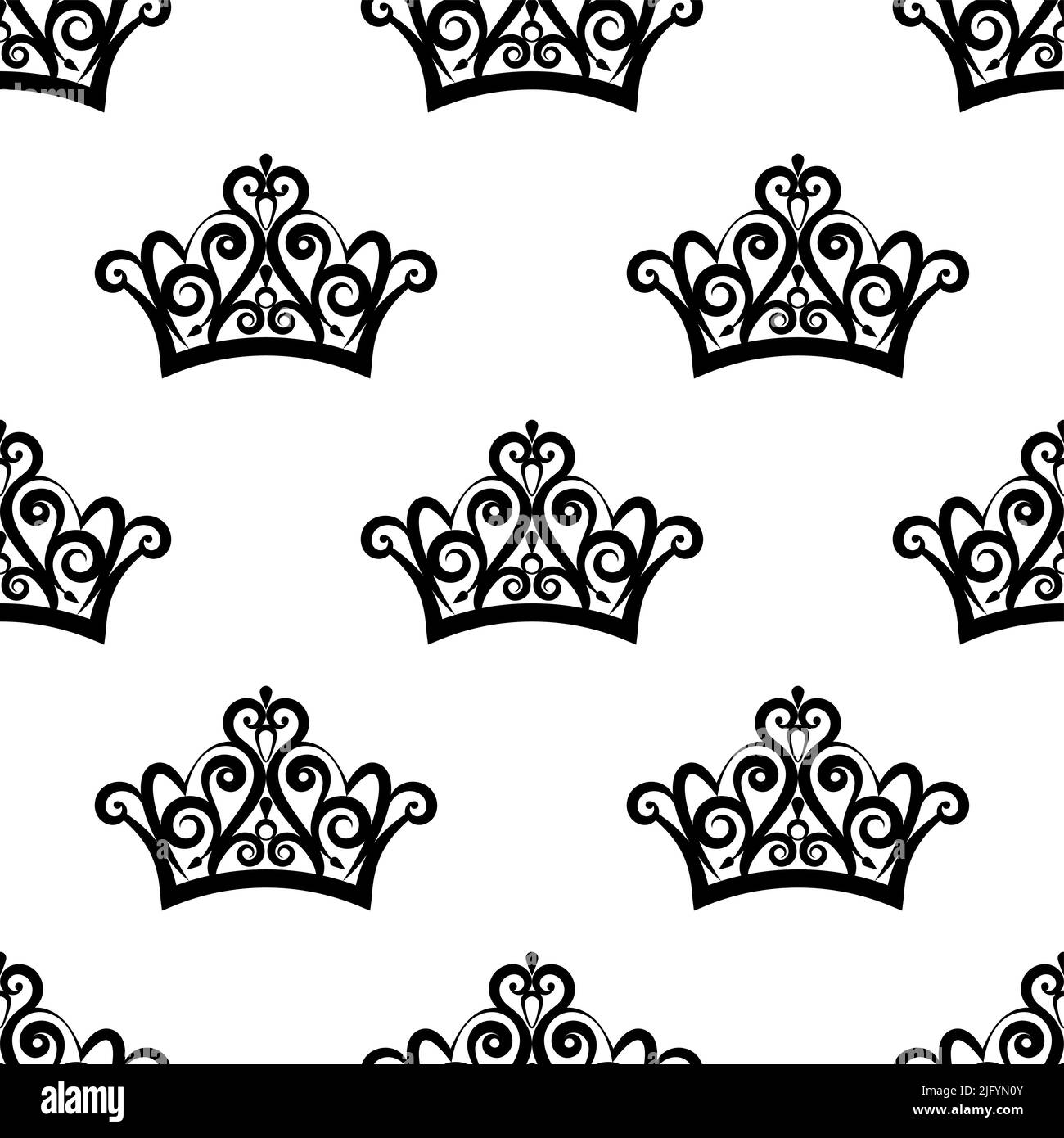 Crown Icon Seamless Pattern, Crown Vector Art Illustration Stock Vector ...