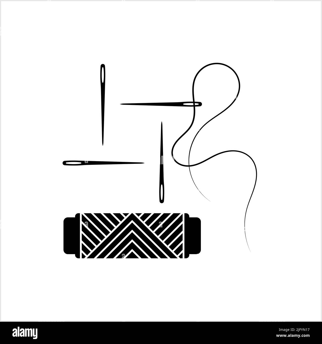 Thread Reel Needle Icon, Sewing Needle Thread Reel Vector Art ...