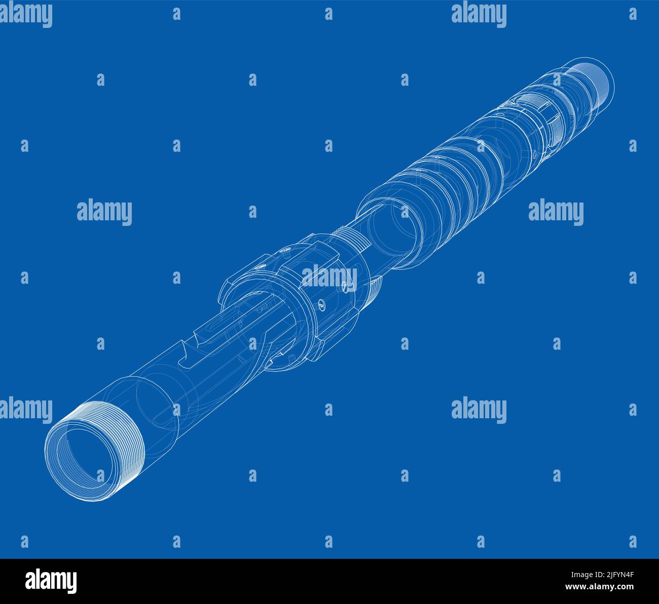 Outline drawing or sketch of cylindrical device Stock Vector Image ...