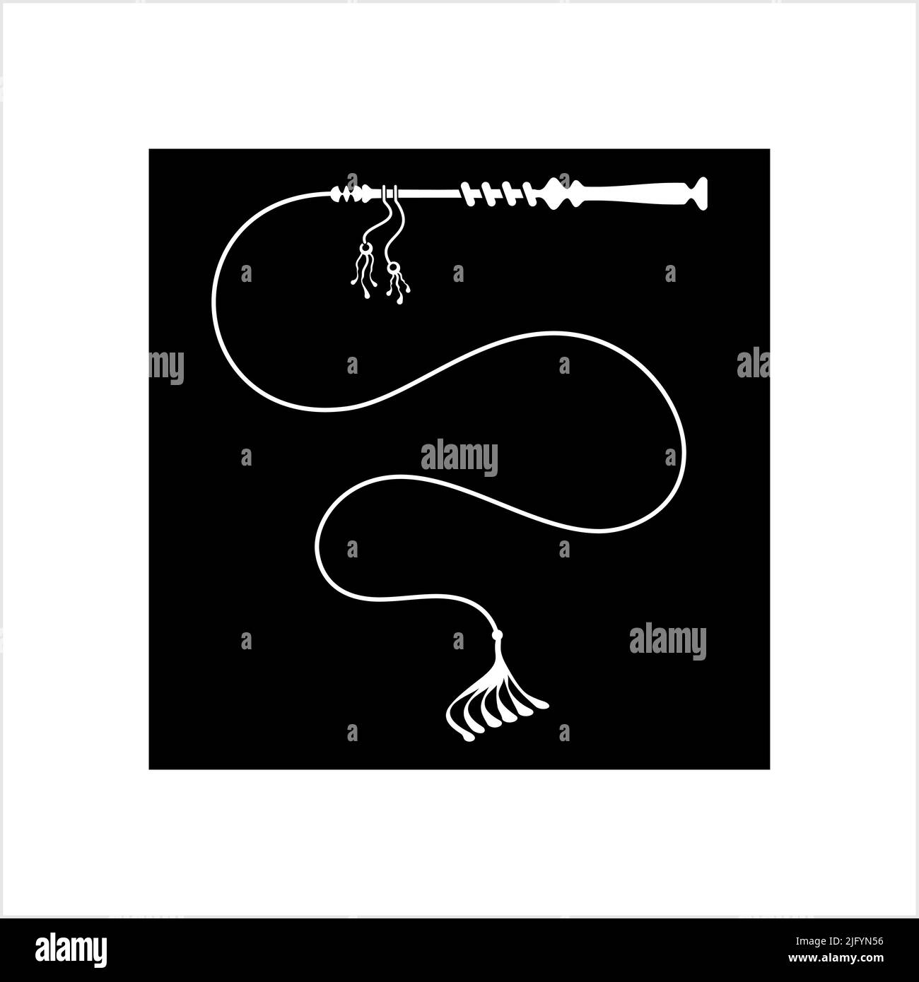 Whip Icon, Riding Whip Icon Vector Art Illustration Stock Vector Image ...