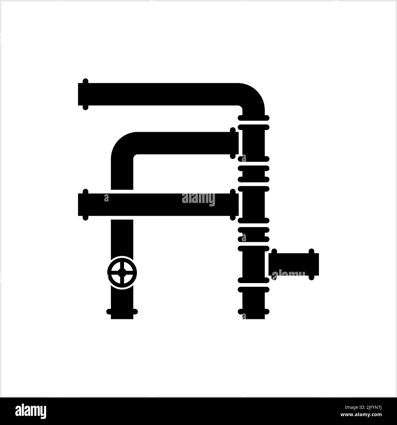 Pipe Icon, Pipe Fitting Icon, Water, Gas, Oil Pipeline, Plumbing Work ...