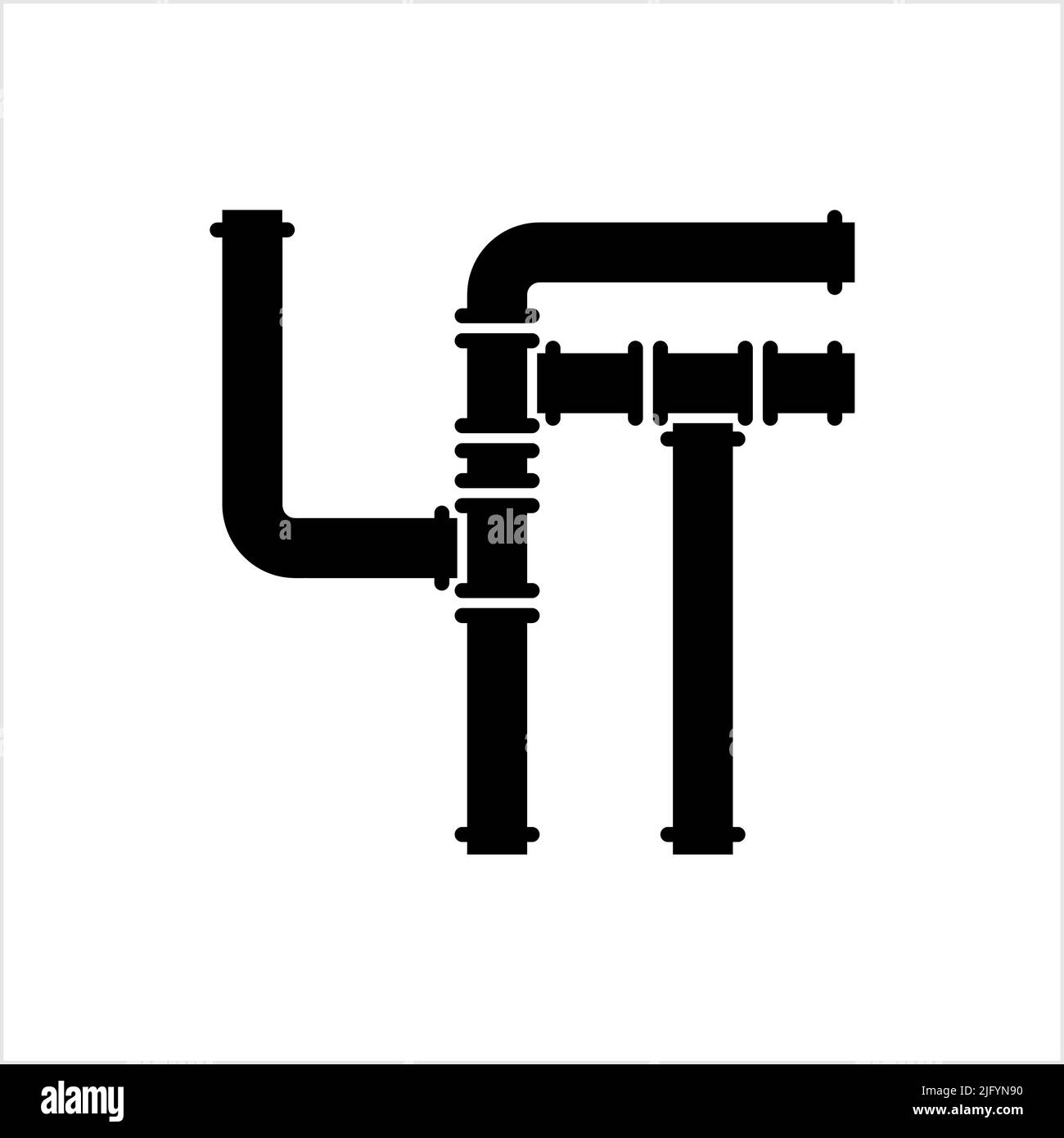 Pipe Icon, Pipe Fitting Icon, Water, Gas, Oil Pipeline, Plumbing Work ...