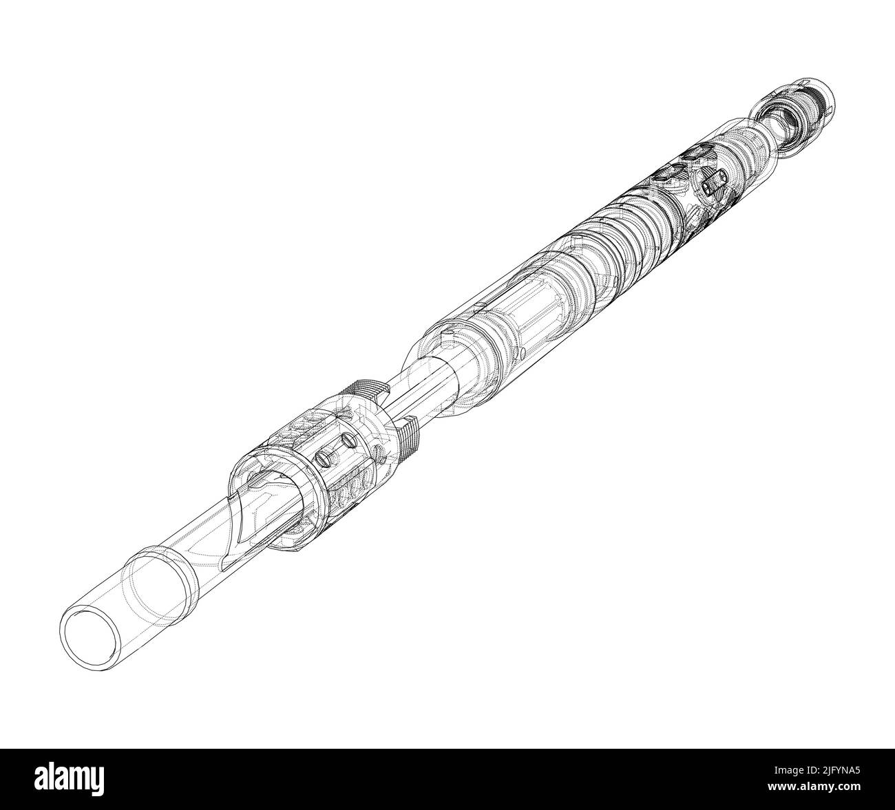 Outline drawing or sketch of cylindrical device Stock Vector Image ...