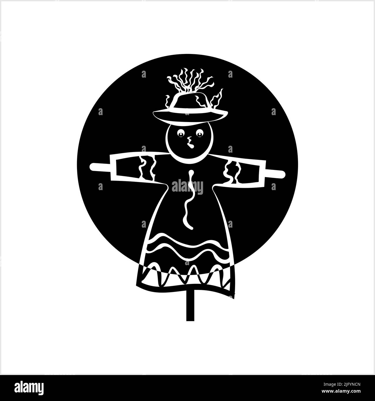 Scarecrow Icon, Mannequin, Decoy Shape Of A Human To Scare Birds From ...