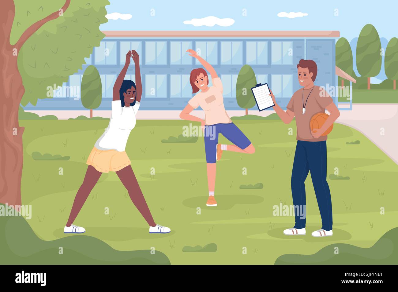 Girls physical education school Stock Vector Images - Alamy