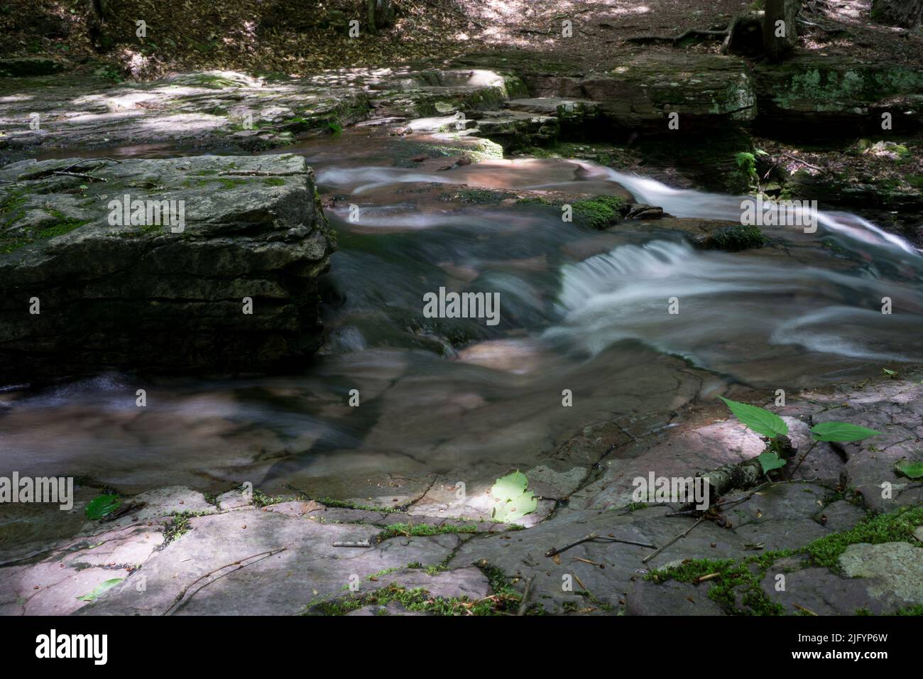Stream flowing through Double Run at Worlds end State Park Stock Photo ...