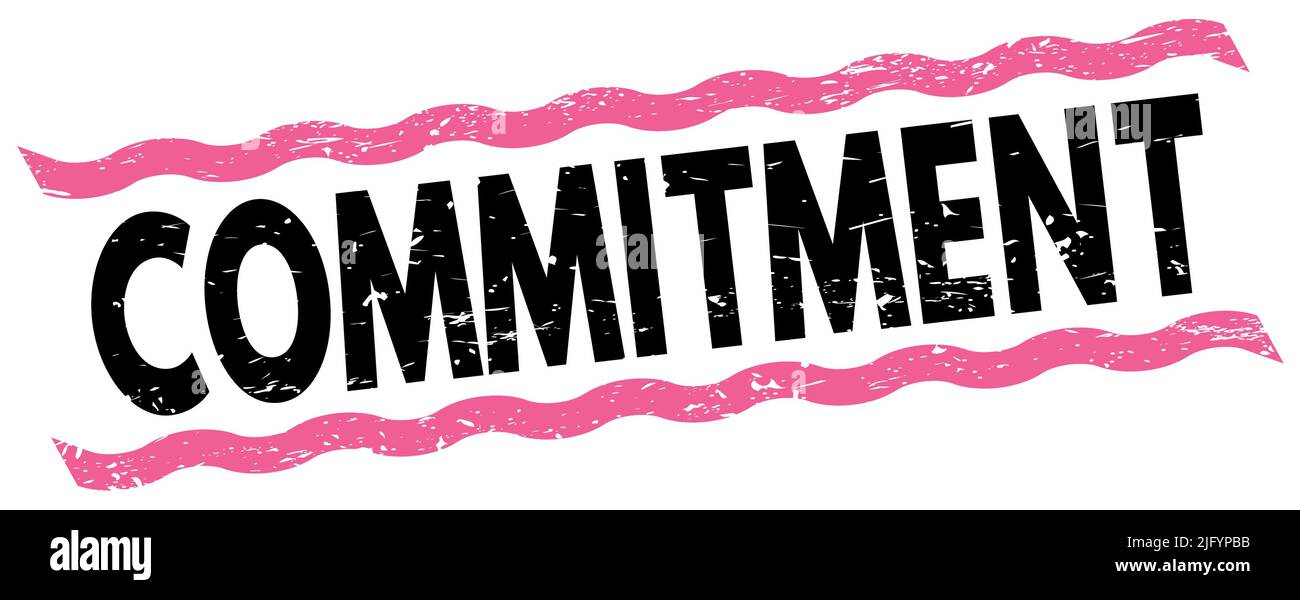 COMMITMENT text written on pink-black lines stamp sign Stock Photo - Alamy