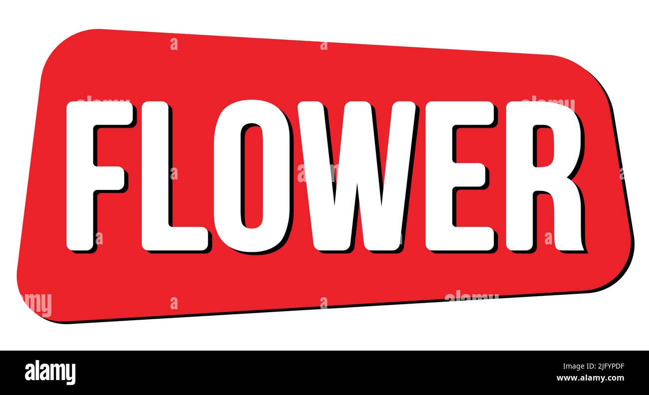 FLOWER text written on red trapeze stamp sign Stock Photo - Alamy