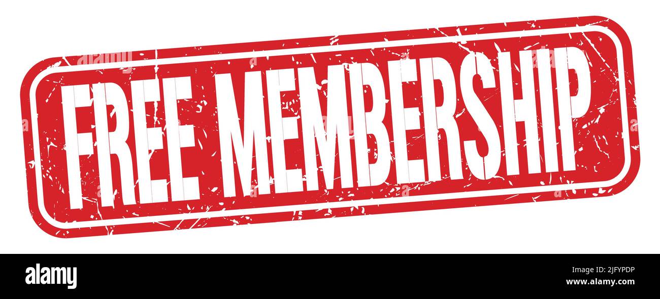 FREE MEMBERSHIP text written on red grungy stamp sign Stock Photo - Alamy