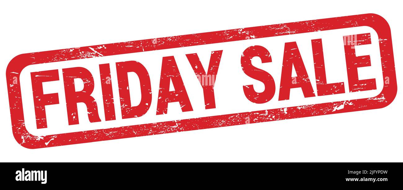 FRIDAY SALE text written on red rectangle stamp sign Stock Photo - Alamy