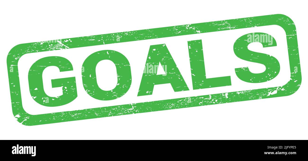 GOALS text written on green rectangle stamp sign Stock Photo - Alamy