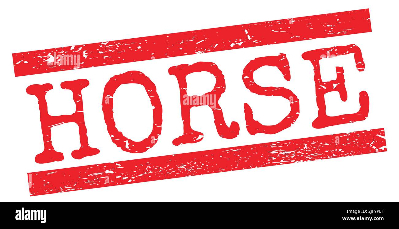 HORSE text written on red grungy lines stamp sign Stock Photo - Alamy