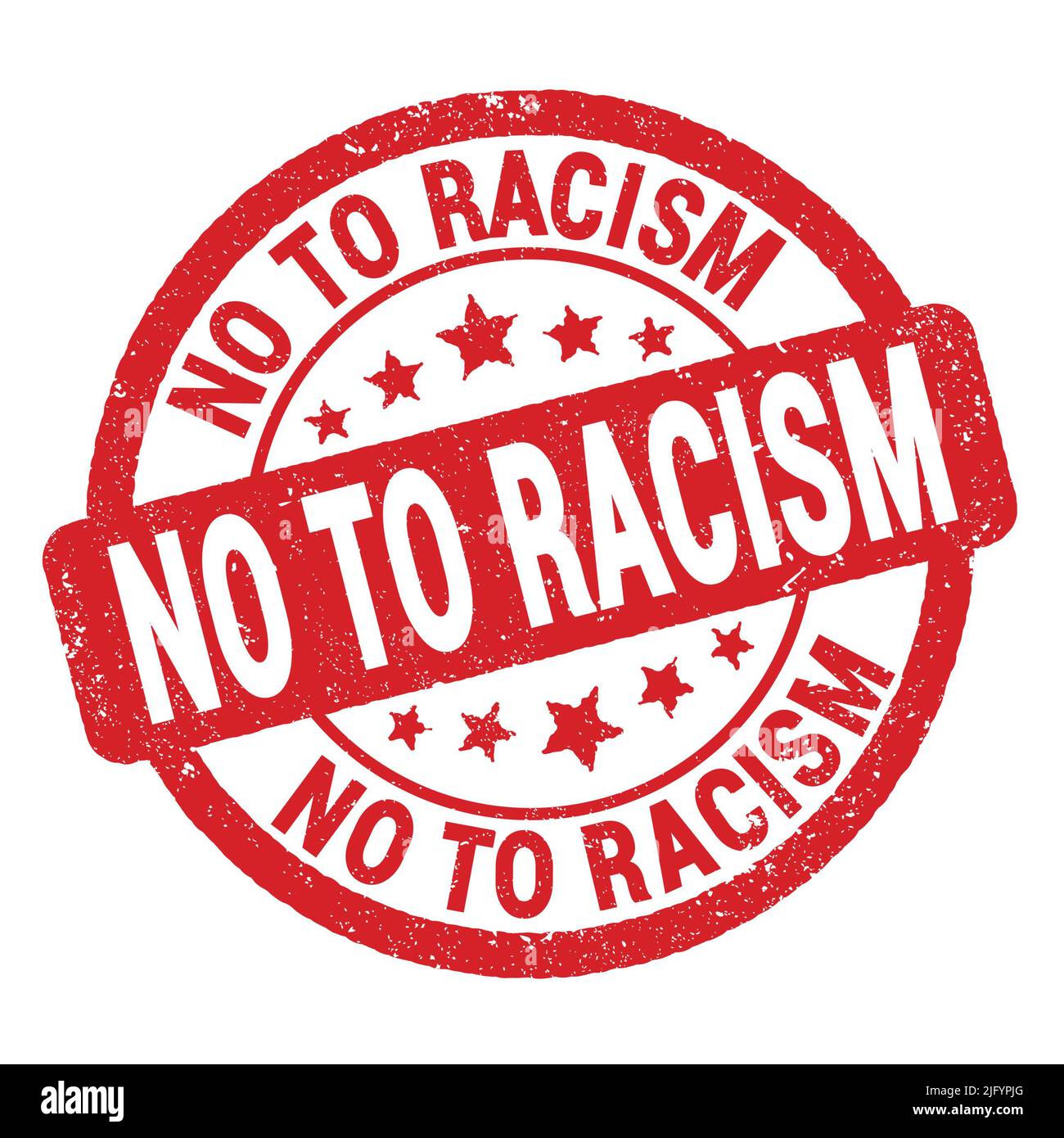 NO TO RACISM text written on red grungy stamp sign Stock Photo - Alamy