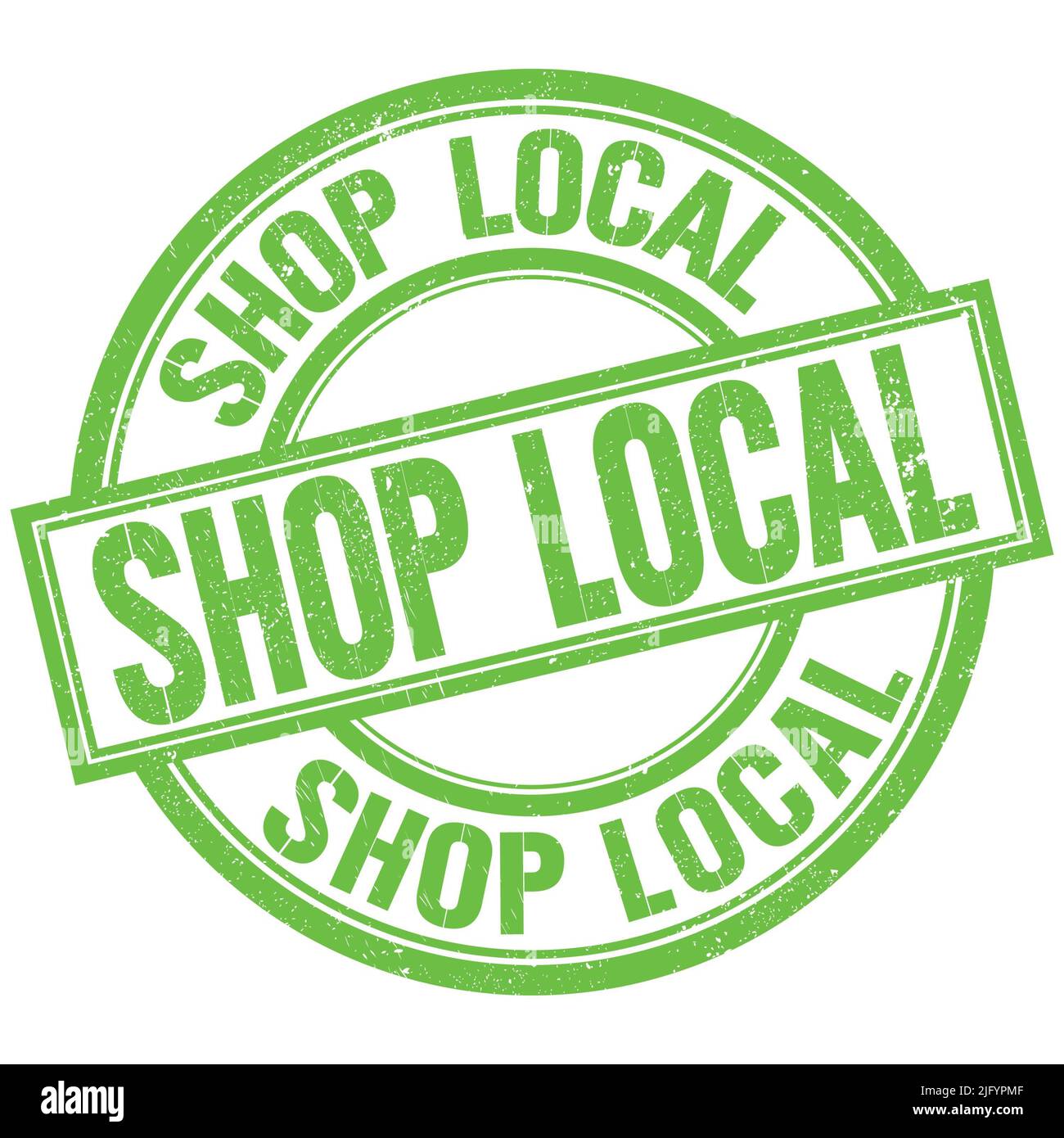 SHOP LOCAL text written word on green round stamp sign Stock Photo - Alamy