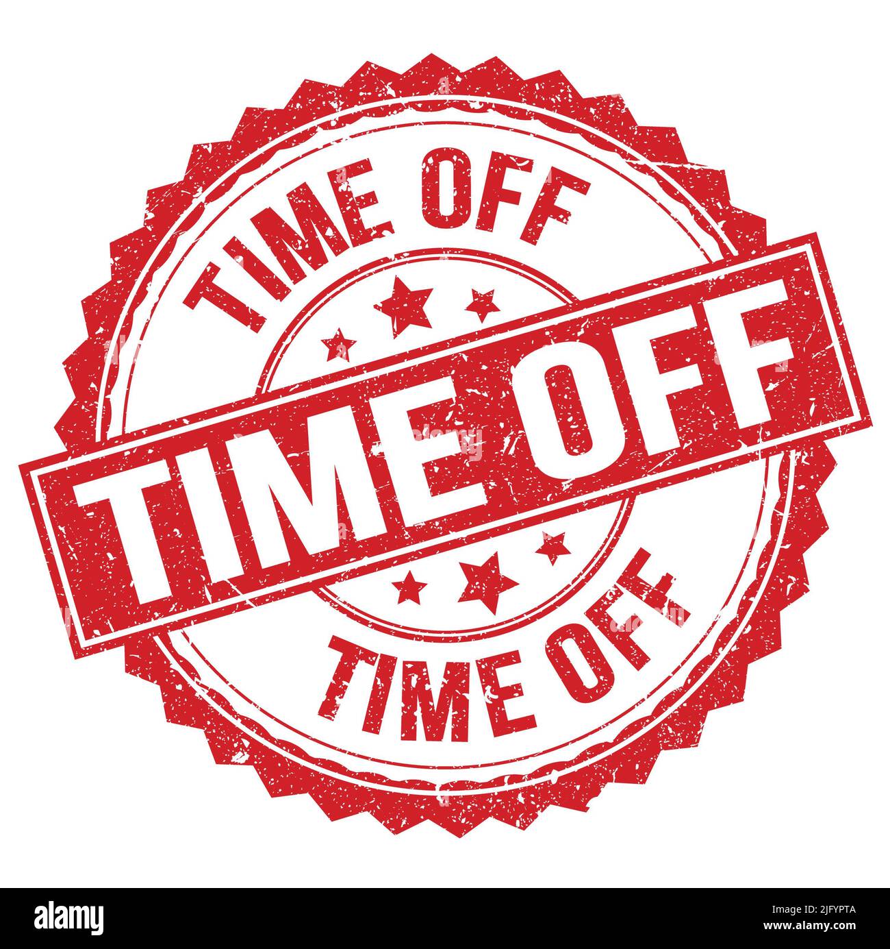 TIME OFF text written on red round stamp sign Stock Photo - Alamy
