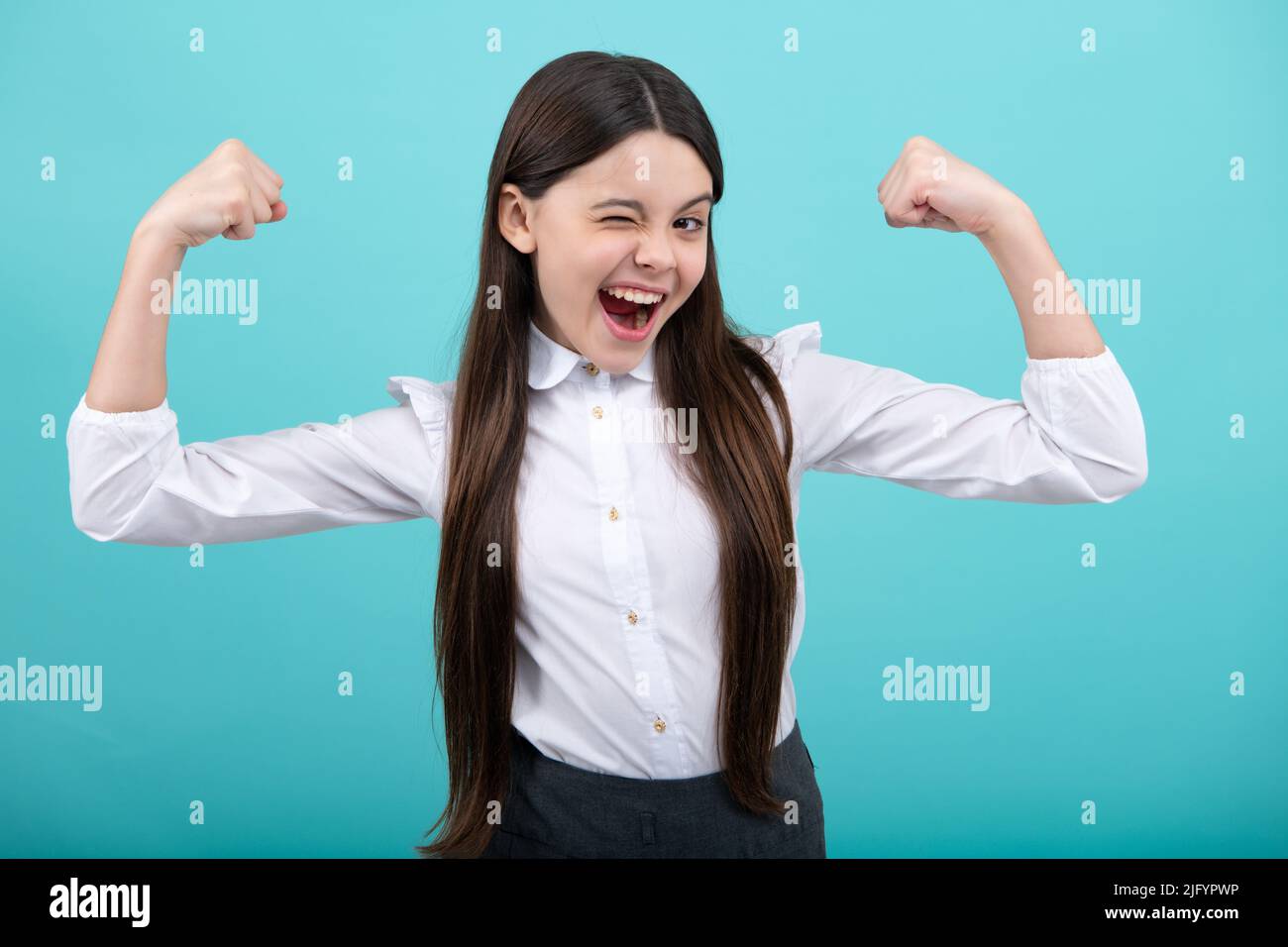 Excited face. Amazed expression, cheerful and glad. Portrait of ...