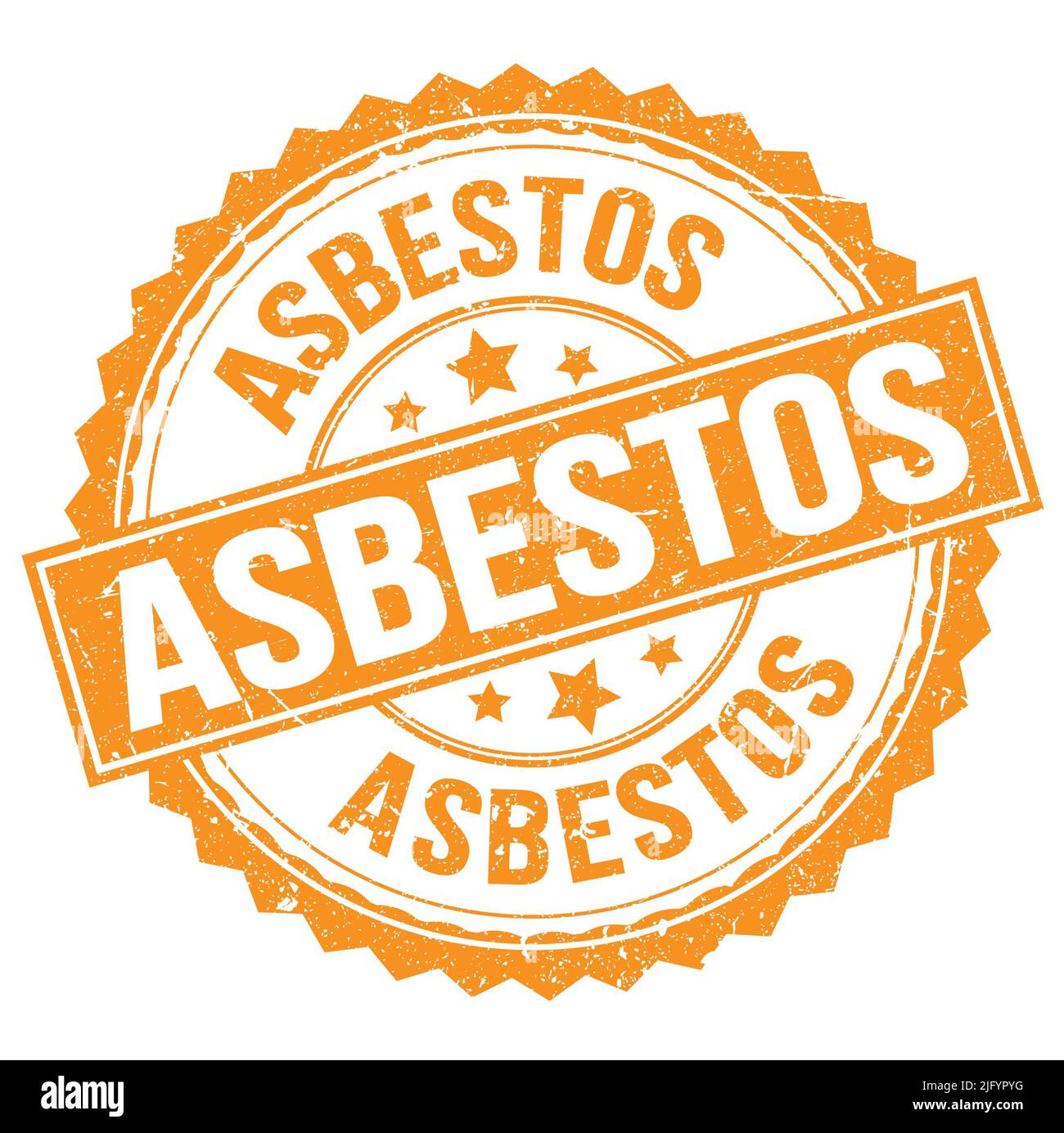 ASBESTOS text written on orange round stamp sign Stock Photo - Alamy
