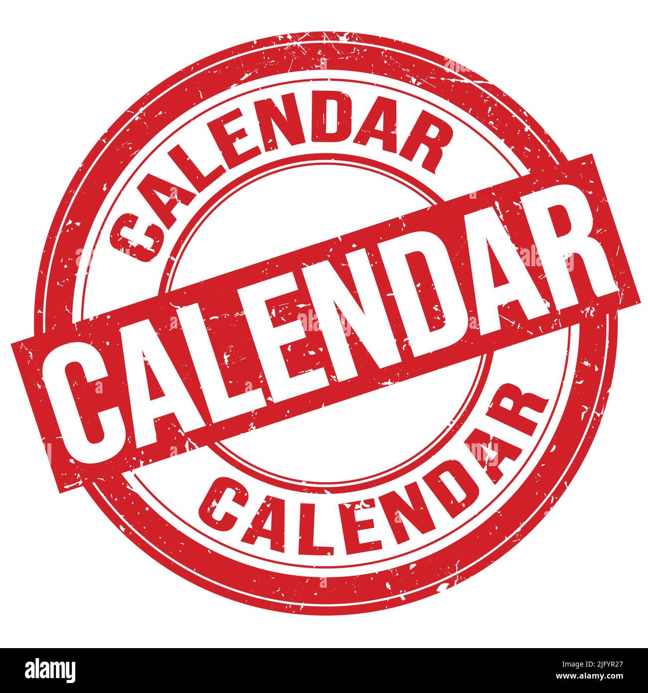 CALENDAR text written on red round grungy stamp sign Stock Photo - Alamy