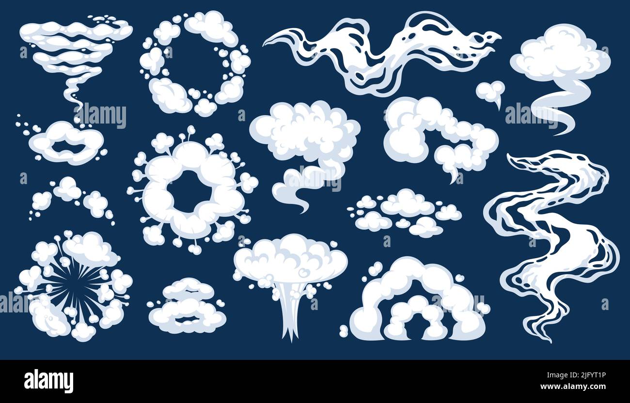 Comic cartoon smoke or cloud, vector speed motion effects Stock Vector ...