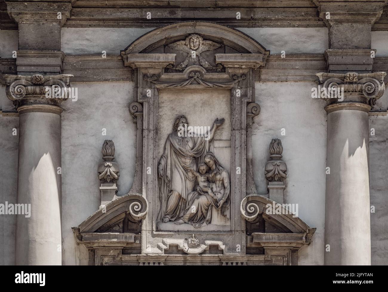 Details of the baroque facade of the church of St. Joseph,17th century ...