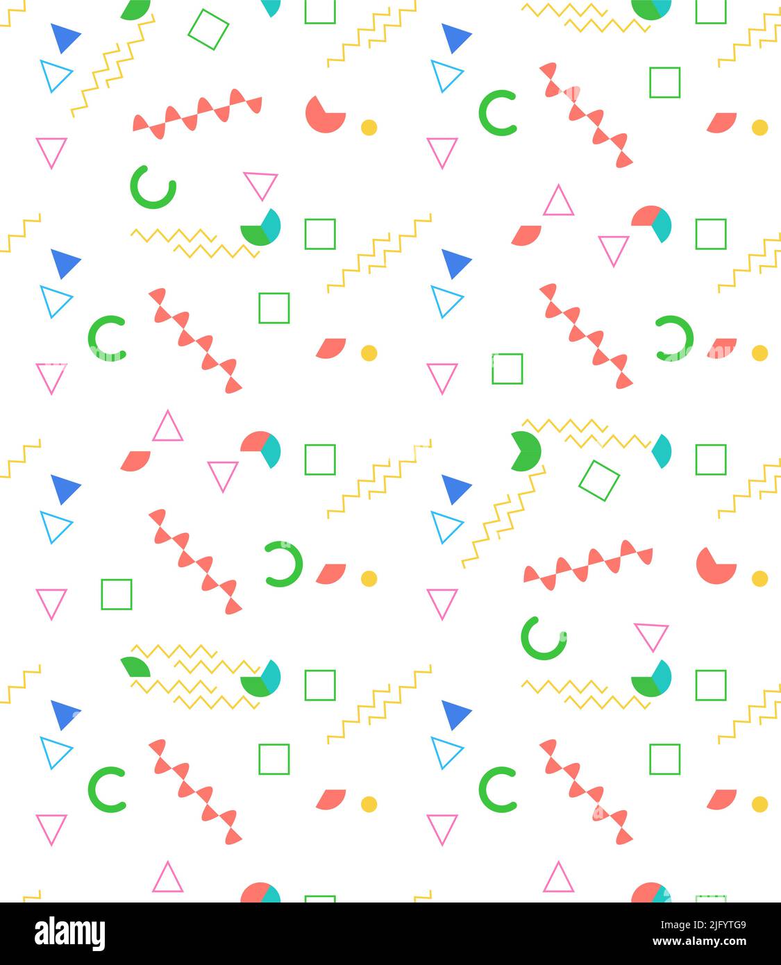 Geometric Shape Seamless Pattern Memphis Style Vector Art Illustration ...