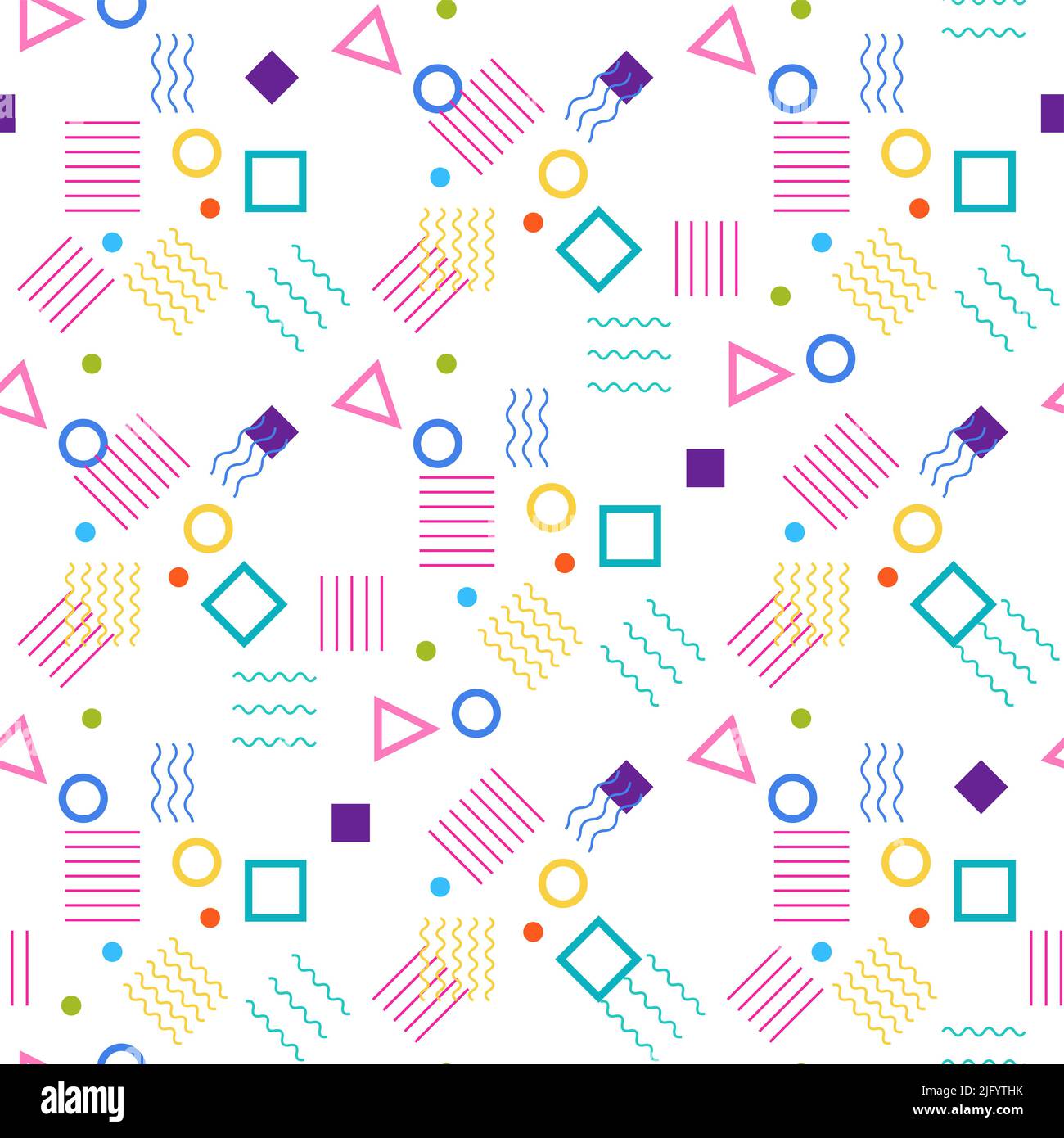 Geometric Shape Seamless Pattern Memphis Style Vector Art Illustration ...