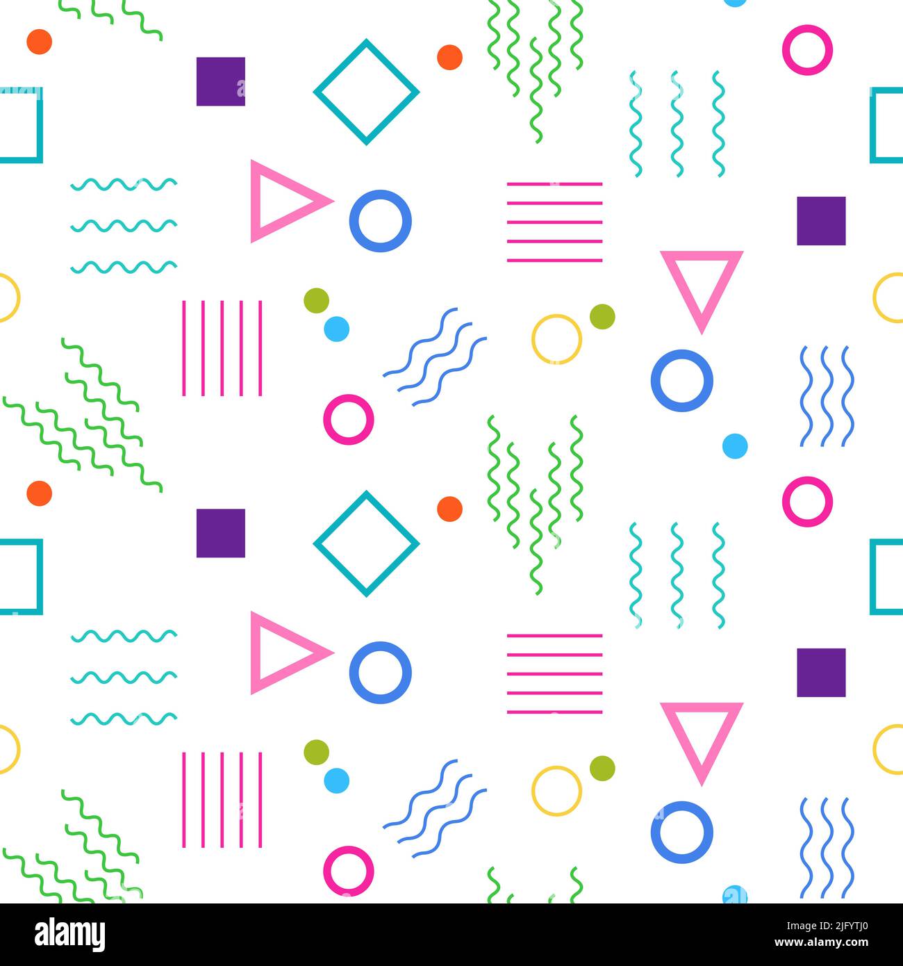 Geometric Shape Seamless Pattern Memphis Style Vector Art Illustration ...